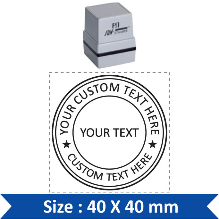 Sun Round Stamp / Seal Round / Custom Stamp 30 mm MS | Stampmart